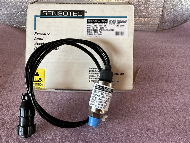 SENSOTEC 060-B249-01 Amplified Transducer Range 2000-PSIG for sale ...