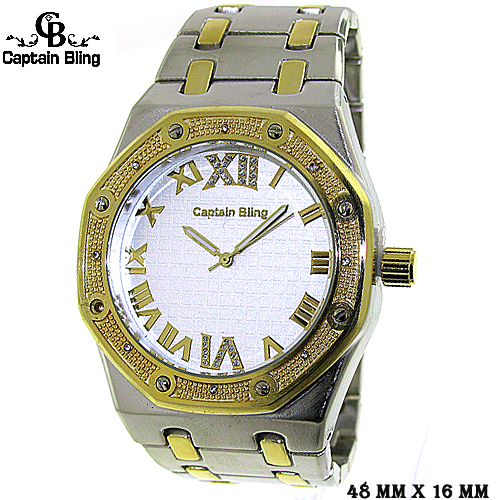 Hip Hop Watch Captain Bling Elegant Pave with Metal Band WM 375 Brand ...