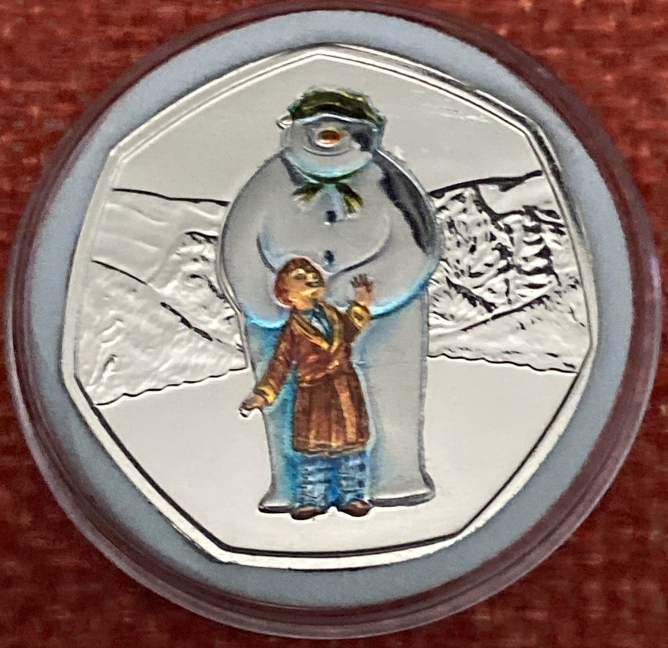 50p Coin 🎄 2019 UK Royal Mint The Snowman & James Christmas Fifty Pence ...