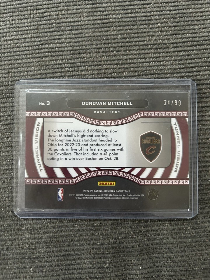 2022-23 Obsidian Basketball Donovan Mitchell Tunnel Vision /99 ...