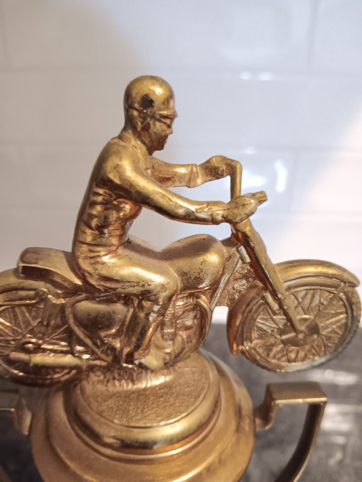NEW OLD STOCK 1950s MOTORCYCLE RACING TROPHY! VERY RARE! 13IN TALL! | eBay