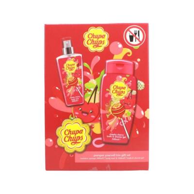 Chupa Chups Pamper Yourself Trio Gift Set (Cherry): Sponge, Body Mist ...