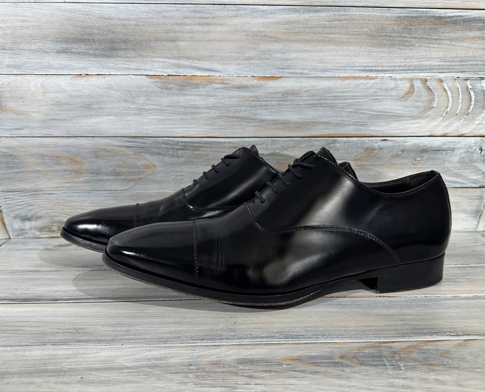 Benci Brothers Oxford Men's Leather Shoes Black Made In Italy Luxury ...