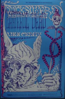 GRATEFUL DEAD BG 144 RP2 FILLMORE concert poster CONKLIN BILL GRAHAM ...