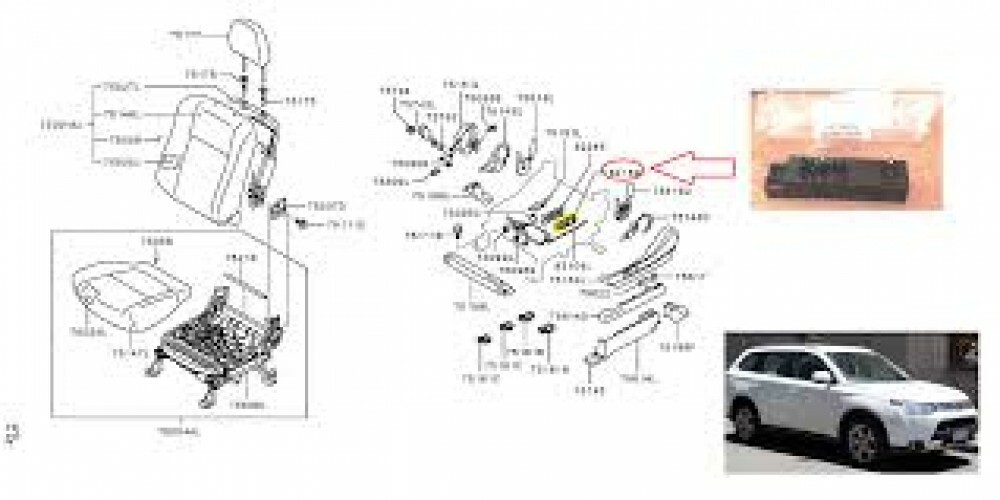 Mitsubishi Genuine OEM Switch, fr power seat OUTLANDER 2013/04-2013/07 ...
