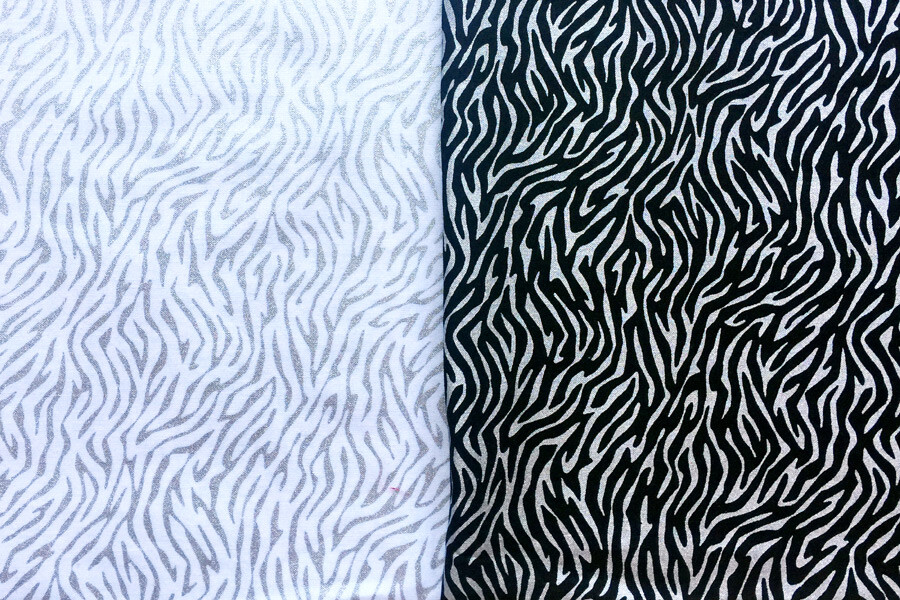 2 Half Yard Silver & Black Zebra Print Fabric -100% Cotton (318-2) | eBay