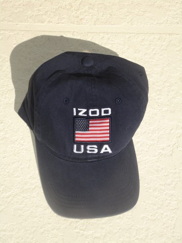 IZOD USA Flag Mens Golf Baseball Cap Navy Blue Adjustable New With Tags ...