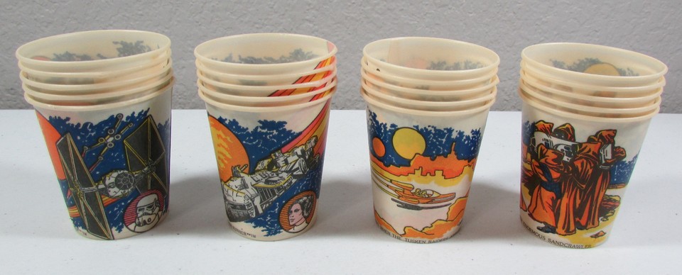 Vintage 57 STAR WARS 1980 Dixie Cups Assortment Greedo Darth Vader C3PO ...