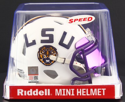 LSU TIGERS NCAA Riddell SPEED Mini Football Helmet w/ EYE SHIELD VISOR ...
