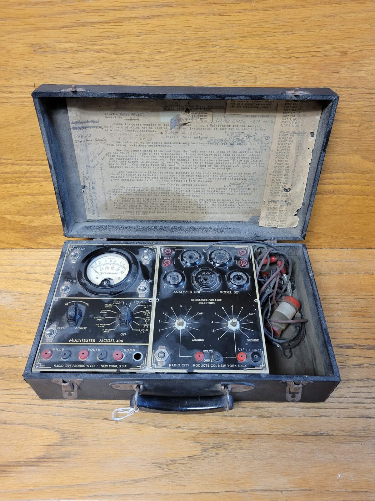 Vintage tube tester Radio City Products multitester 406 analyzer unit ...