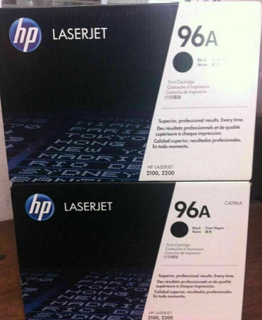 Qty 2 HP 96A C4096A Black Toner Cartridge *EXPIRED 2/13/14* New Sealed ...