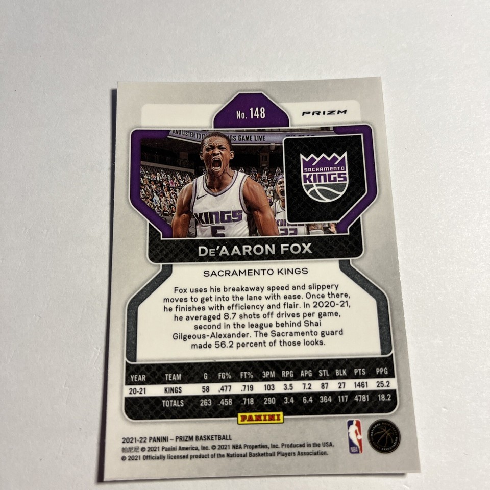 De'Aaron Fox - 2021 Prizm NBA - Cracked Ice #148 - Sacramento Kings | eBay