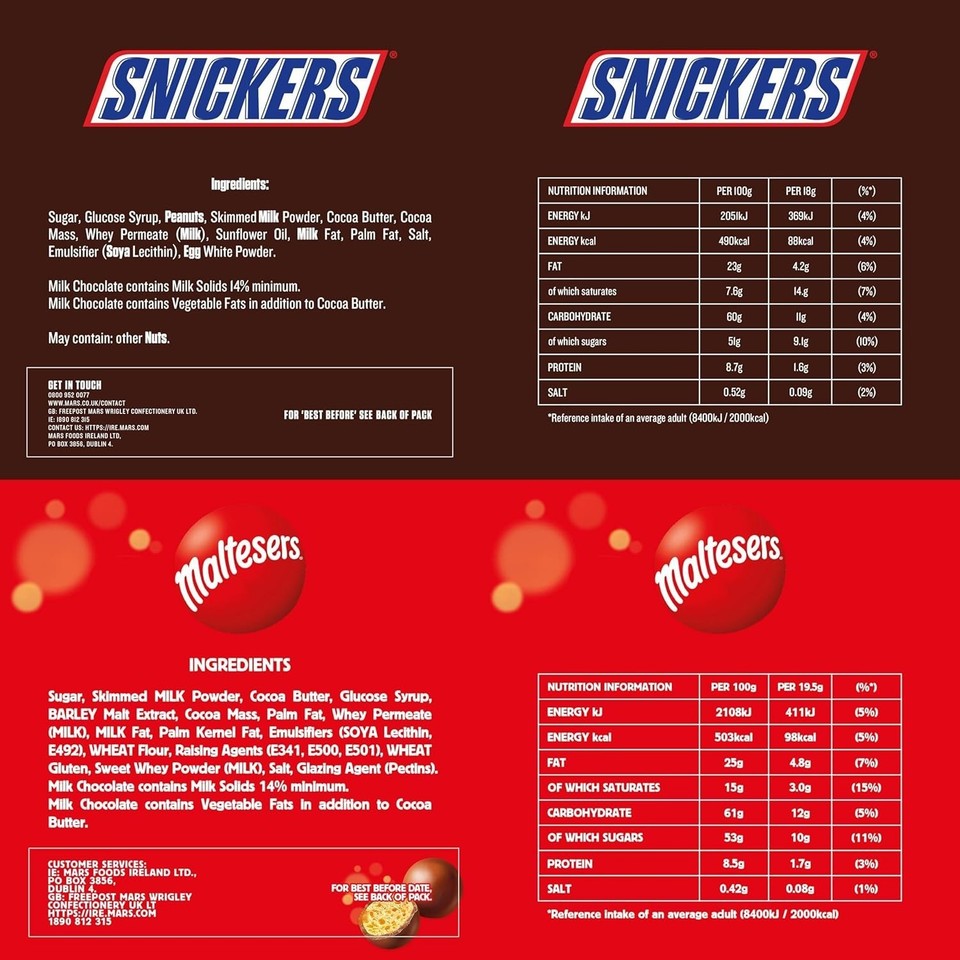 Mixed Bulk Chocolate Multipack 385g, 20 Fun Size Chocolate Bars & Bags ...