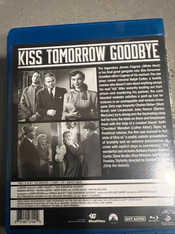 Kiss Tomorrow Goodbye (James Cagney) (Olive Films Blu-ray) 1950 | eBay