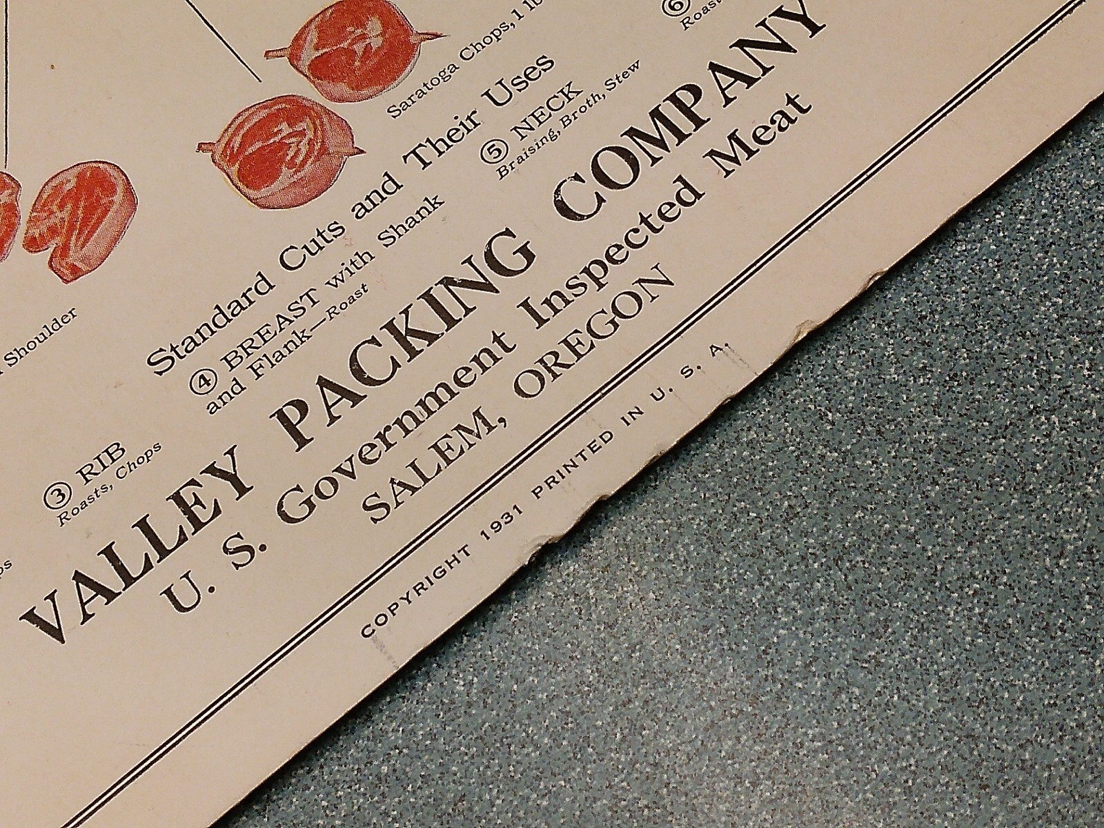 MEAT BUYERS GUIDE Valley Packing Co. Salem Oregon 1929 | eBay