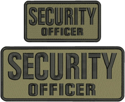 SECURITY OFFICER EMBROIDERY PATCH 4X10 AND 3X6 HOOK ON BACK COYOTE TAN ...