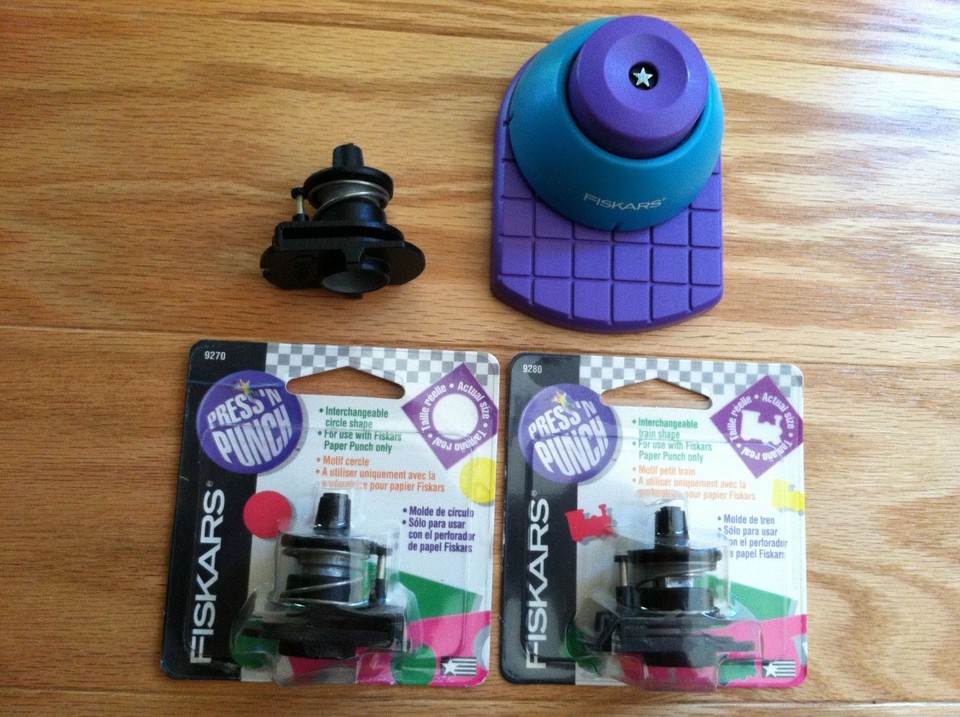 Fiskars Paper Punches Interchangeable Holder 3 shapes NEW ~ Choices | eBay
