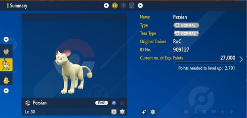 Pokemon Scarlet & Violet 6IV Shiny PERSIAN Max EVs | eBay UK