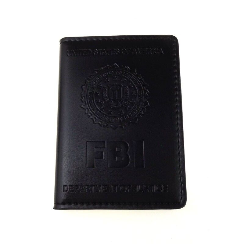 Leather Wallet ID Card Driving License ID Card Holder Case With FBI ...