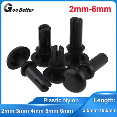 Black Car Plastic Nylon Push Pin Rivet Trim Clips Fastener 2mm 3mm 4mm ...