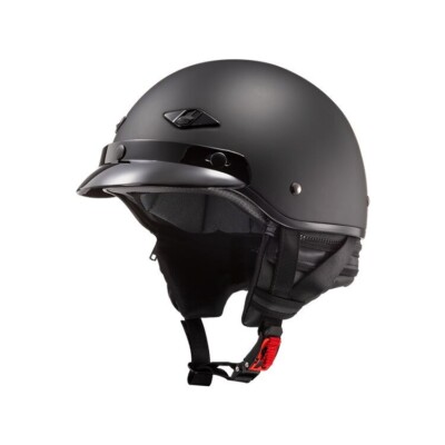 Open Box LS2 Bagger Hard Luck Motorcycle Half Helmet Matte Black Medium ...