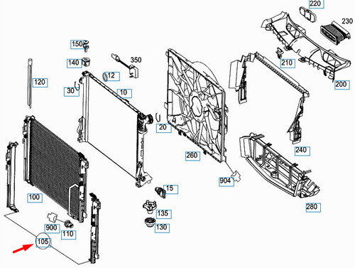 NEW MERCEDES-BENZ GLK-CLASS X204 A/C RADIATOR BRACKET A2045010320 OEM ...