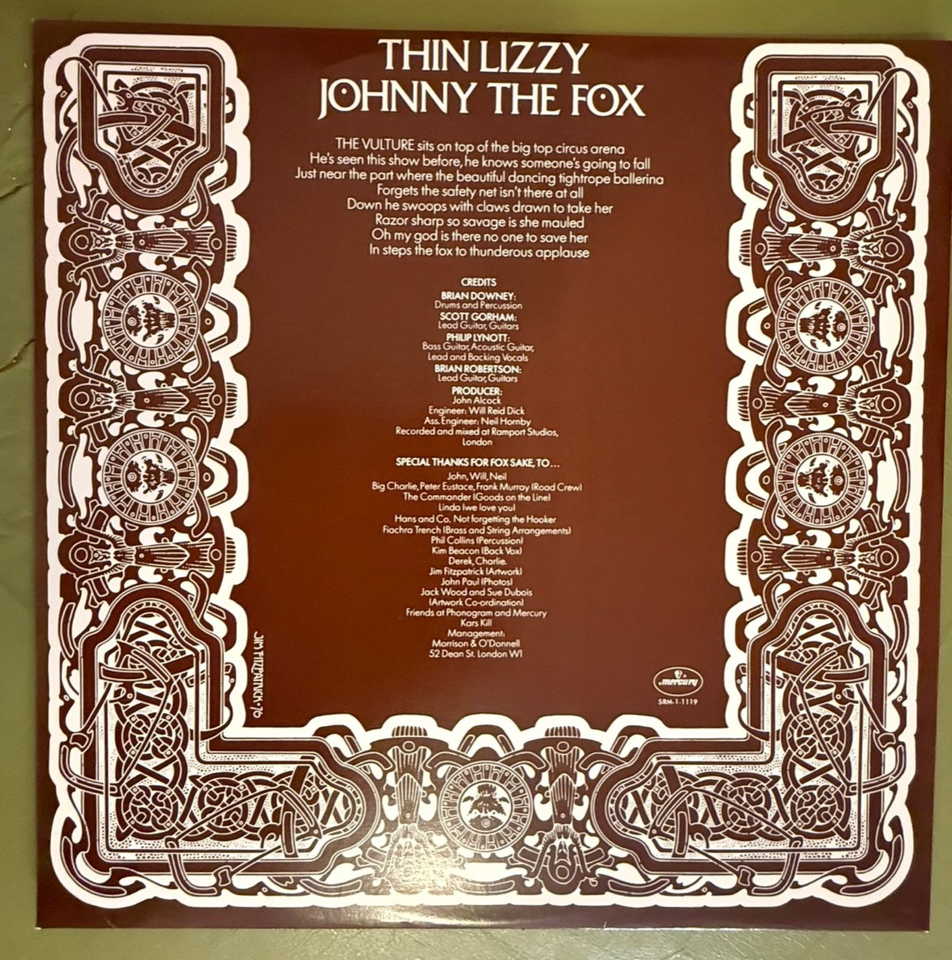 Thin Lizzy Johnny The Fox SRM 11119 Virgin Vinyl Excellent Promo | eBay