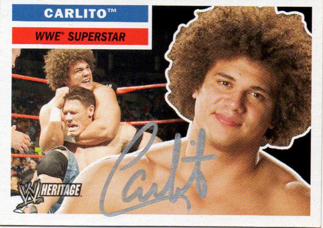 Carlito Colon Signed WWE Wrestling Trading Card Topps Raw Wrestler ...
