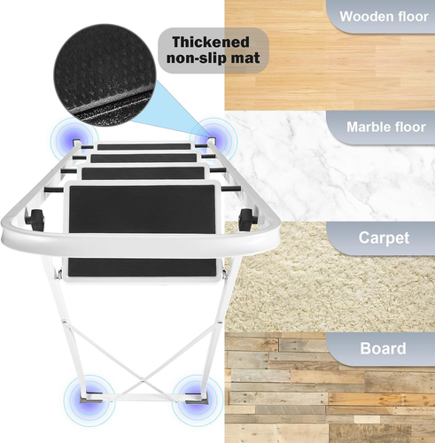 Delxo 4 Step Ladder Folding Stool, Heavy-Duty 4 step ladder, White | eBay