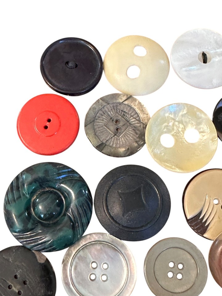 Antique Vintage Large Oversized Buttons Plastic Metal Lot Of 75 ...