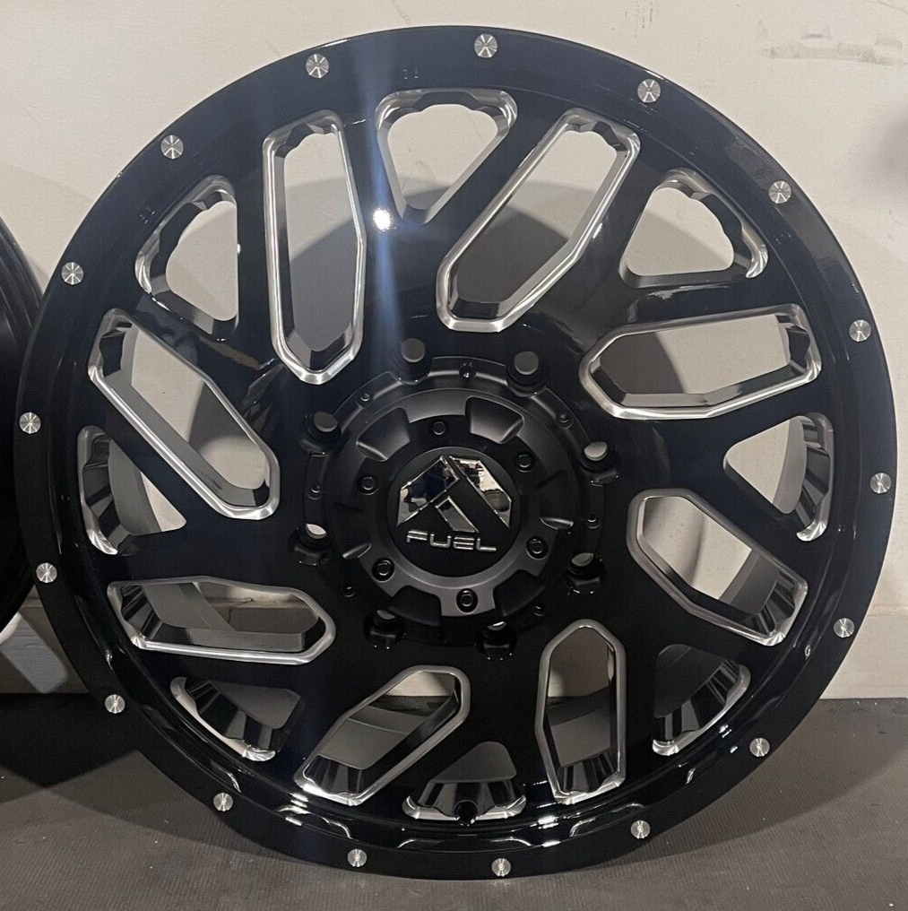 22" Fuel Triton D581 Dually 8x200 Black Wheels Rims | Set of 6 | Ford ...
