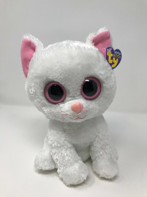 Ty Beanie Boo Boos Cashmere The White Cat 9" Medium Plush Pink 2011 ...