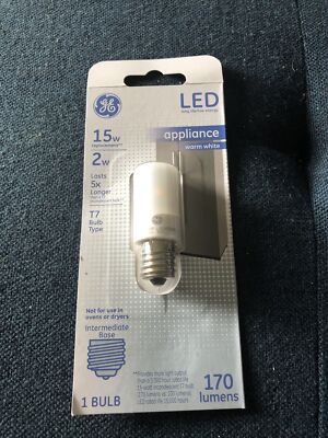 GE T7 Appliance LED Bulb 170 Lumens 2w 15w Replacement Warm White Part ...