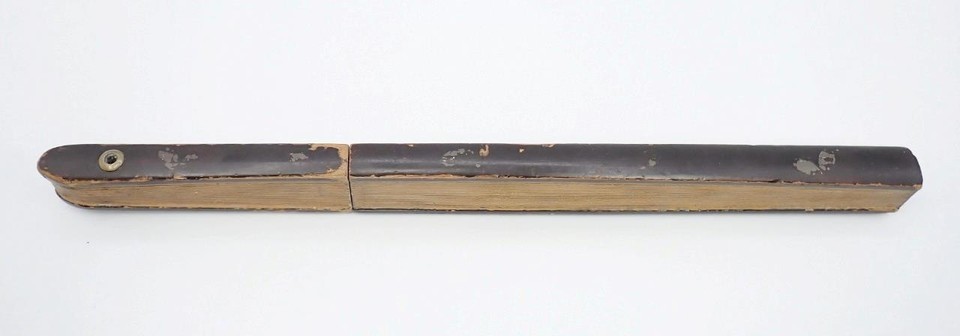 LARGE 12'' Antique JAPANESE Meiji TANTO KNIFE Hidden FOLDED FAN Lacquer ...