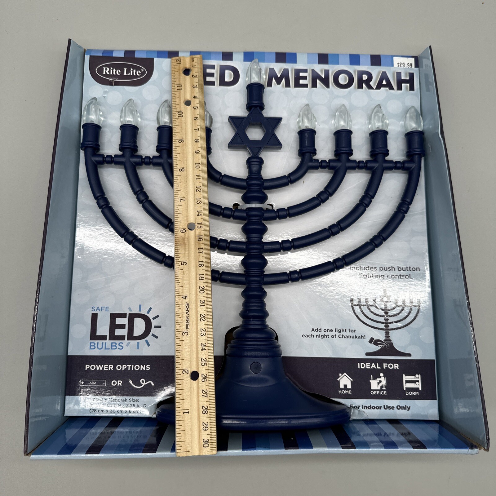 12 inch Rite Lite Hanukkah Chanukah 11.6" Blue Plastic Energy Saving ...