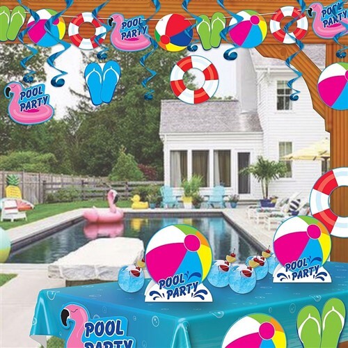 Pool Party Cutouts 8 Per Pack 9.5" x 12" Paper Pool Summer Party ...