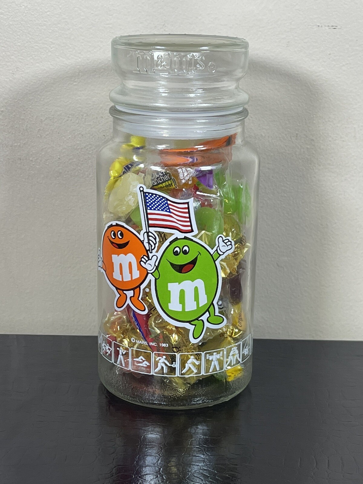 Vintage M&M Candy Jar Mars 1983 Chocolate Candies LA Olympics Committee ...