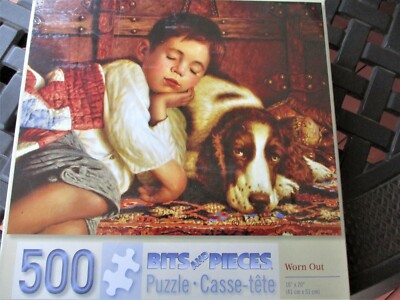 500 Piece Jim Daly Art PUZZLE " Worn Out" 16"x20" Bits New | eBay