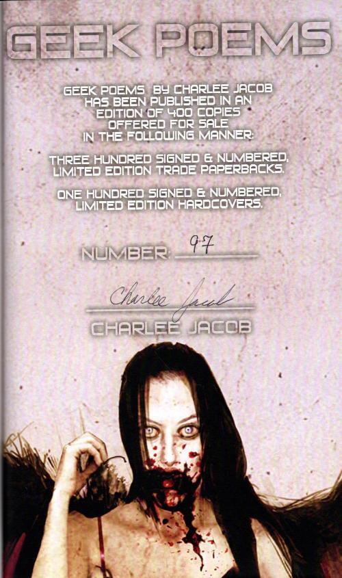 Geek Poems by Charlee Jacob (First Edition) LTD Signed 9781889186641| eBay