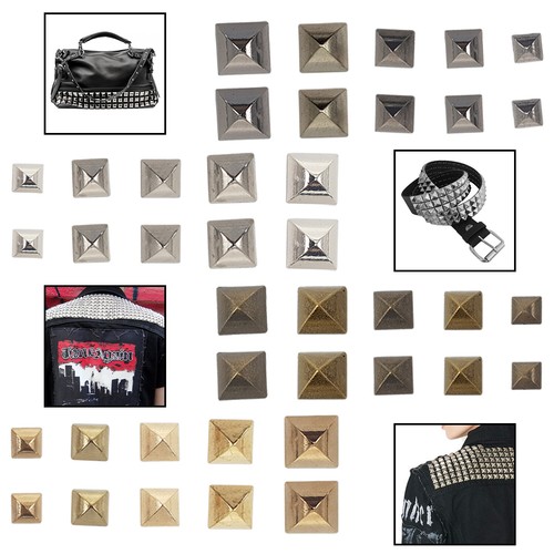 50/100pcs Pyramid Studs High Cup Brass Rivets Leather Craft Bags ...