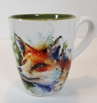 Dean Crouser Splash Watercolor Style FOX Stoneware Coffee, Tea, Soup ...
