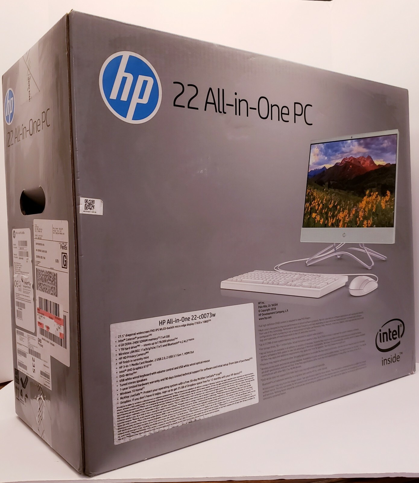 HP 22-C0073W All-in-one PC 22" Intel Celeron G4900t 4GB RAM 1TB HDD ...