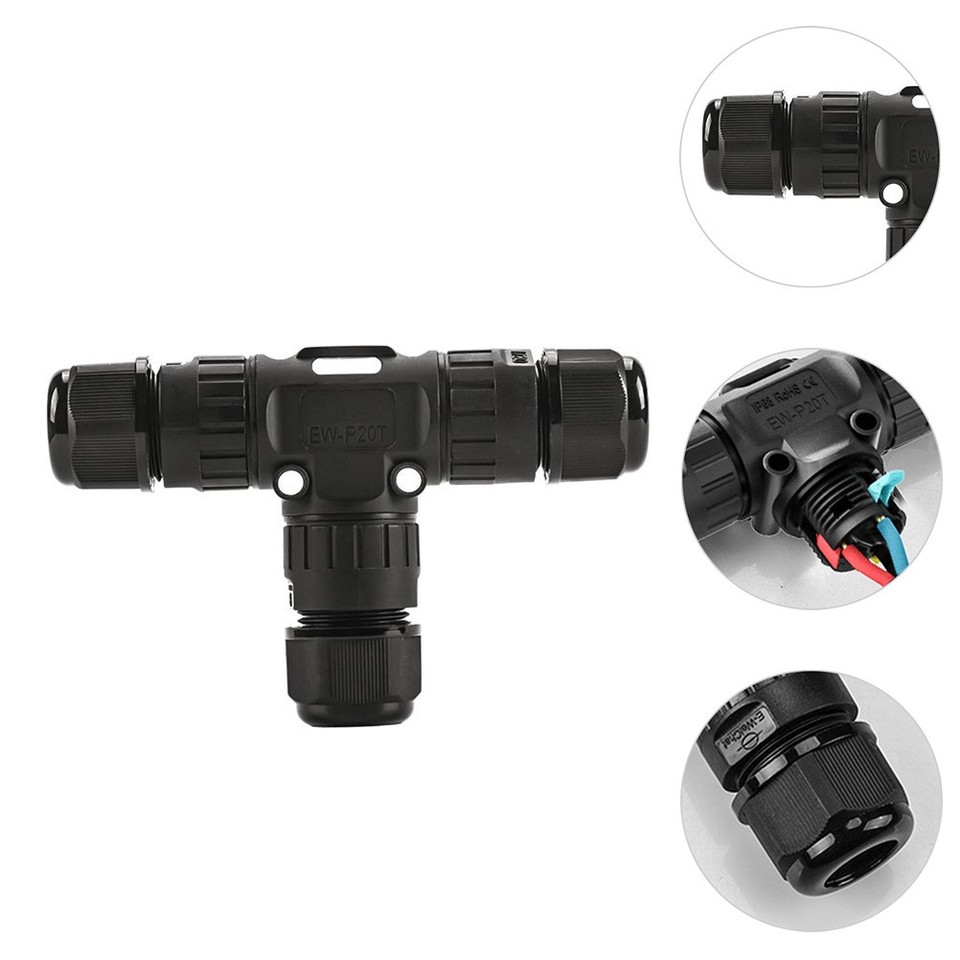 1pc Waterproof Strain Relief Connector Cable Glands 3-Channel Cord ...