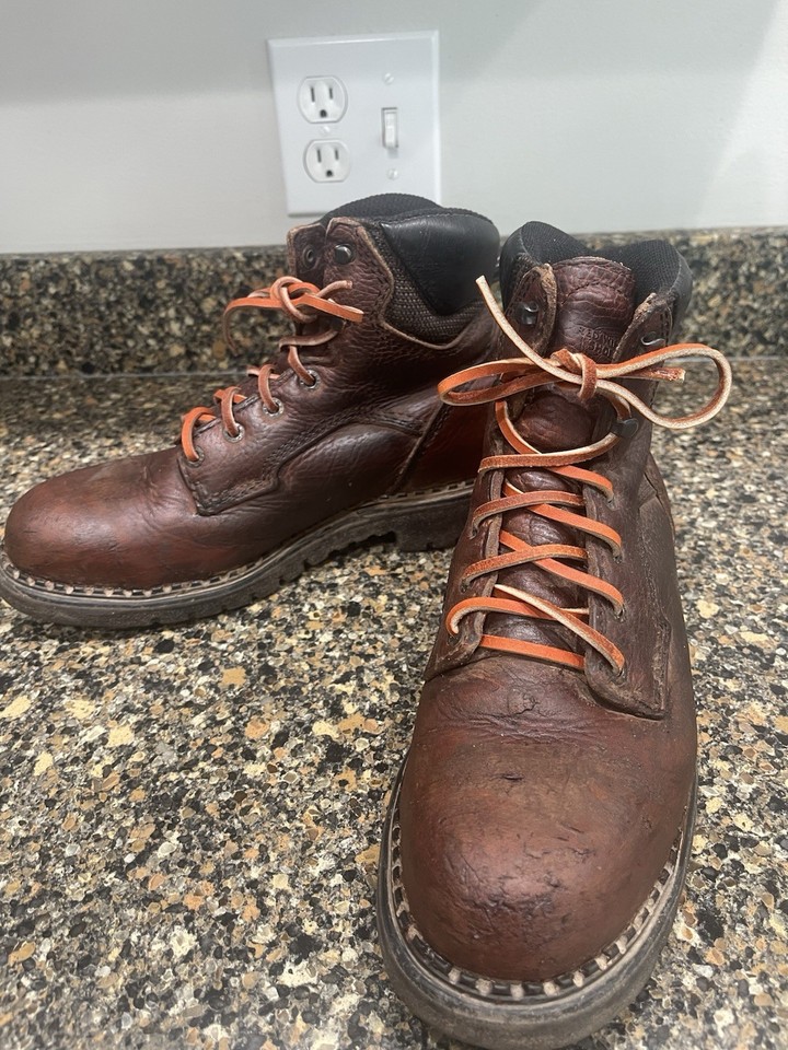 Red Wing Shoes Boots Mens Size 8.5 D 2326 Steel Toe Work Brown Leather ...