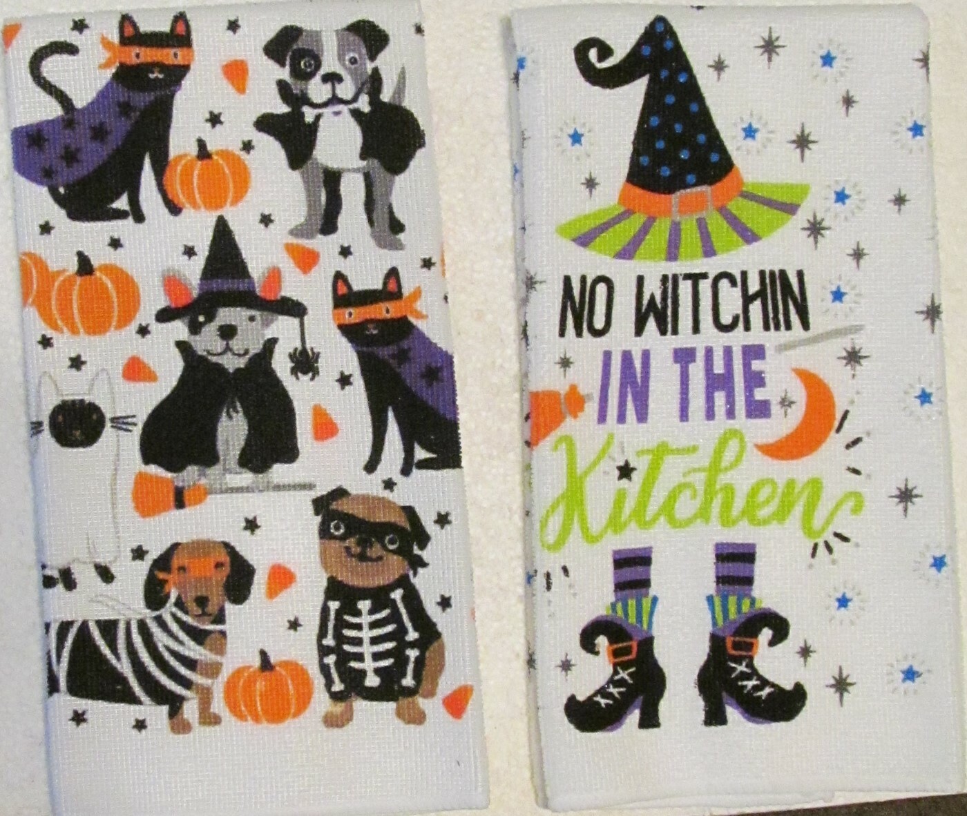 Kitchen Towels - Halloween Costumed Dogs & Cats or No Witchen in my ...