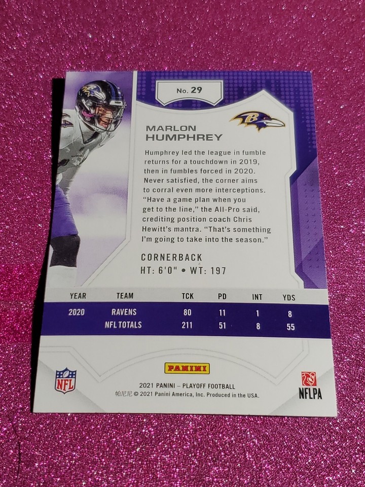 Marlon Humphrey 2021 Panini Playoff Football NFL Base Card #29 ...