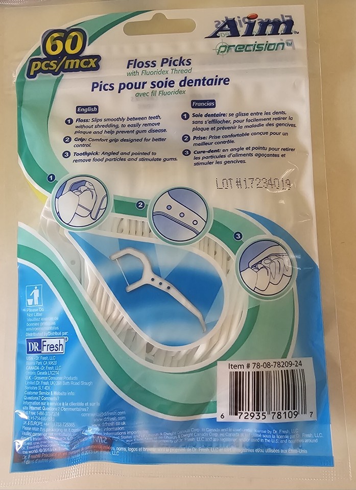 Aim Precision Floss Picks 60 Count 3 Packs | eBay