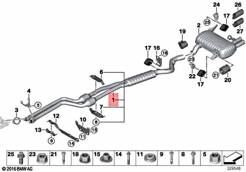 Genuine BMW E90 E91 E92 E93 Exhaust Pipes With Primary Silencer ...