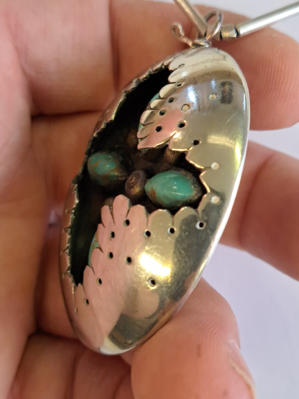 NATIVE AMERICAN NAVAJO SHADOW BOX TURQUOISE STERLING … - Gem