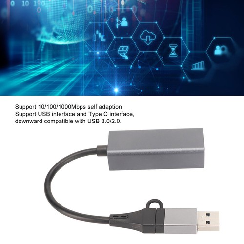 Type C to RJ45 Adapter 10 100 1000Mbps Self Adaptive USB 3.0 2.0 ...